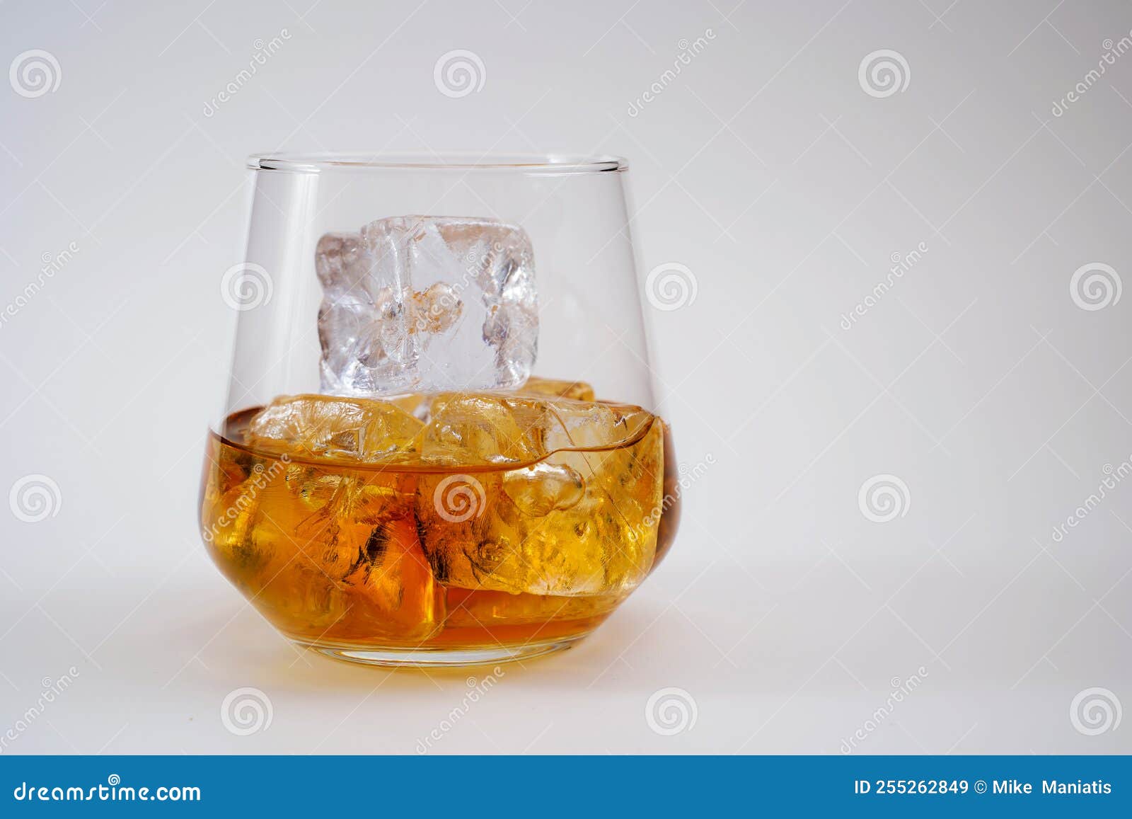 Cocktail Drink Whiskey on the Rocks Isolated at White Stock Image ...