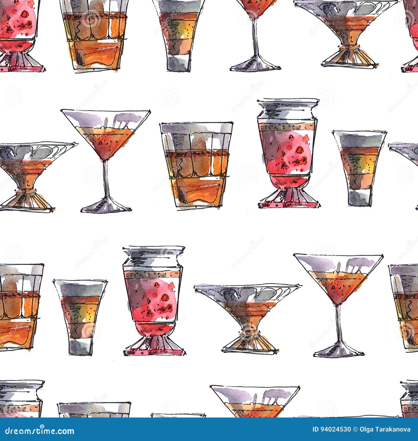 Cocktail drinks pattern stock illustration. Illustration of cola - 94024530