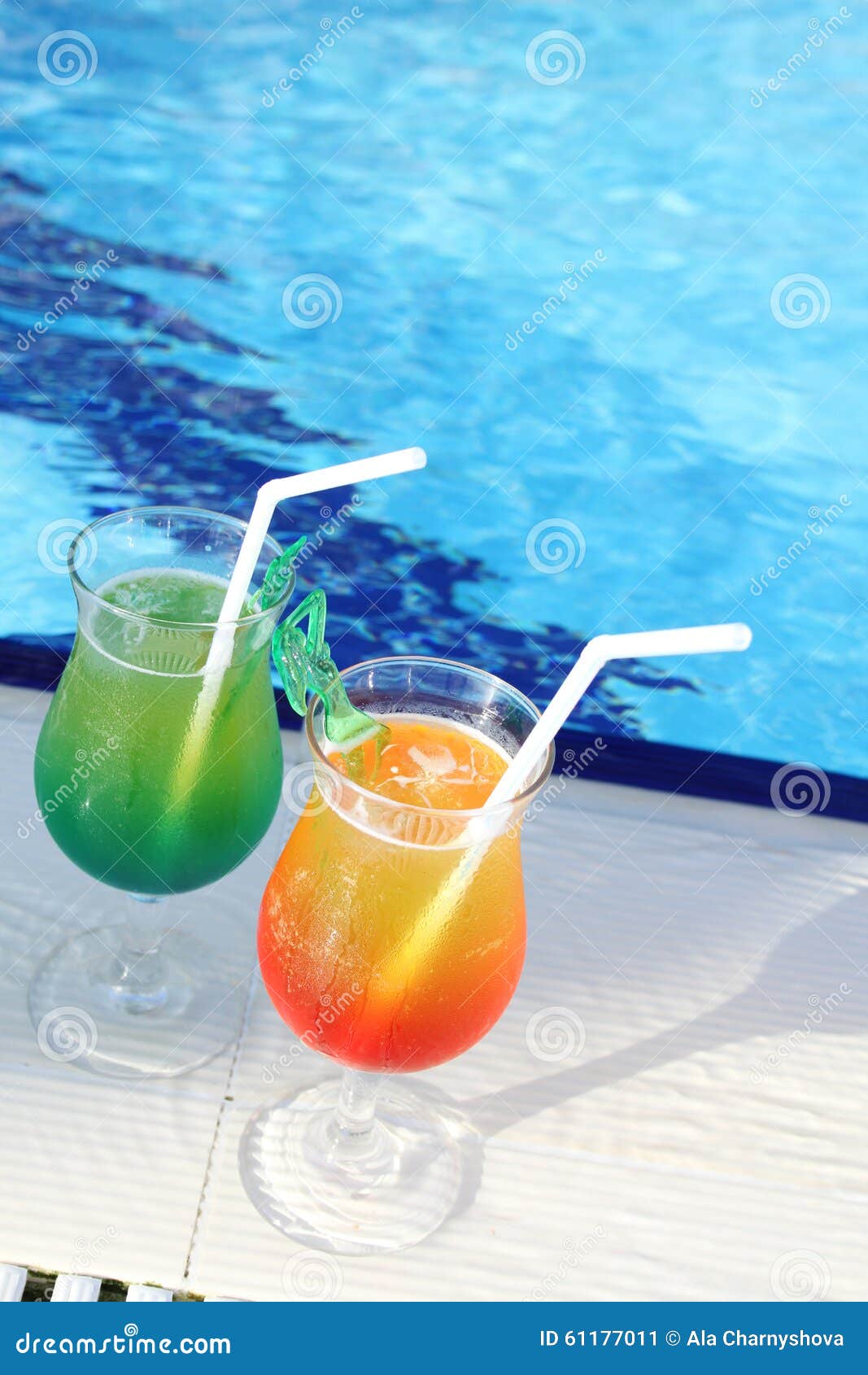Cocktail Drinks Poolside stock image. Image of juicy - 61177011