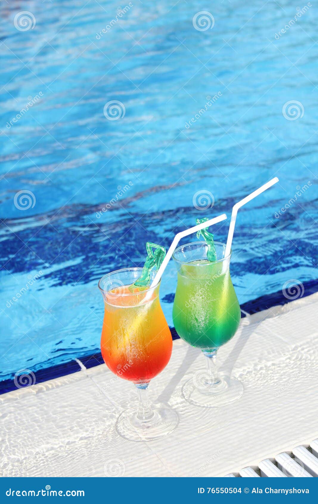Cocktail Drinks Poolside stock photo. Image of parties - 76550504