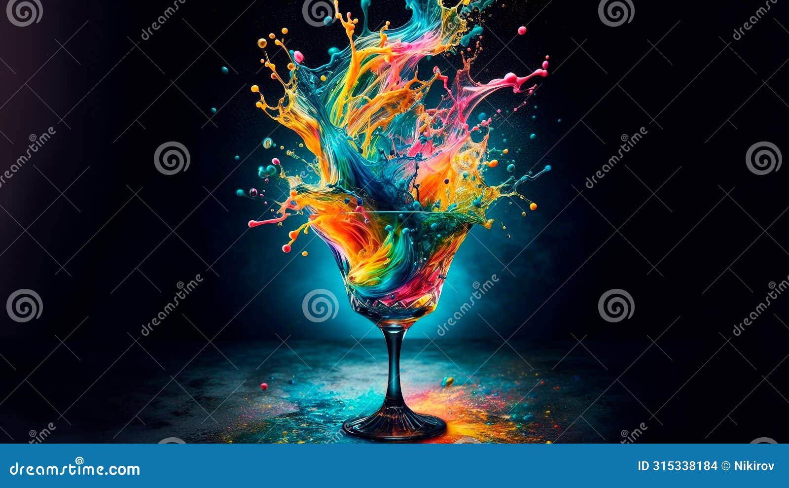 Cocktail Explosion in a Glass. Generated AI Stock Illustration ...