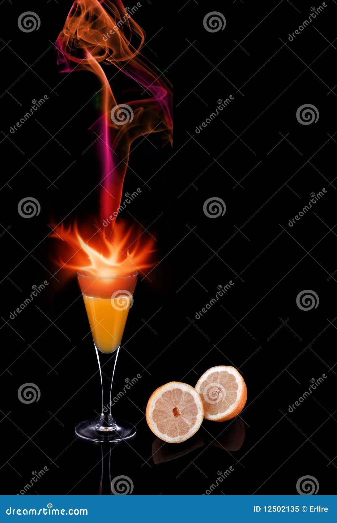 Cocktail fire stock image. Image of warm, alcohol, fruit - 12502135