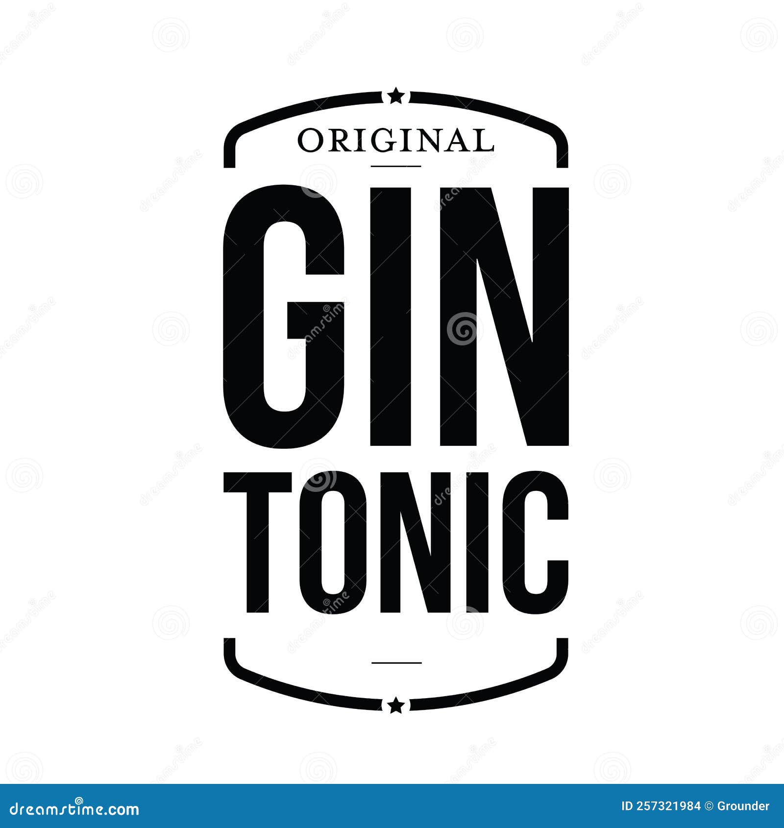 Cocktail Gin Tonic Vintage-teken Vector Illustratie - Illustration of ...