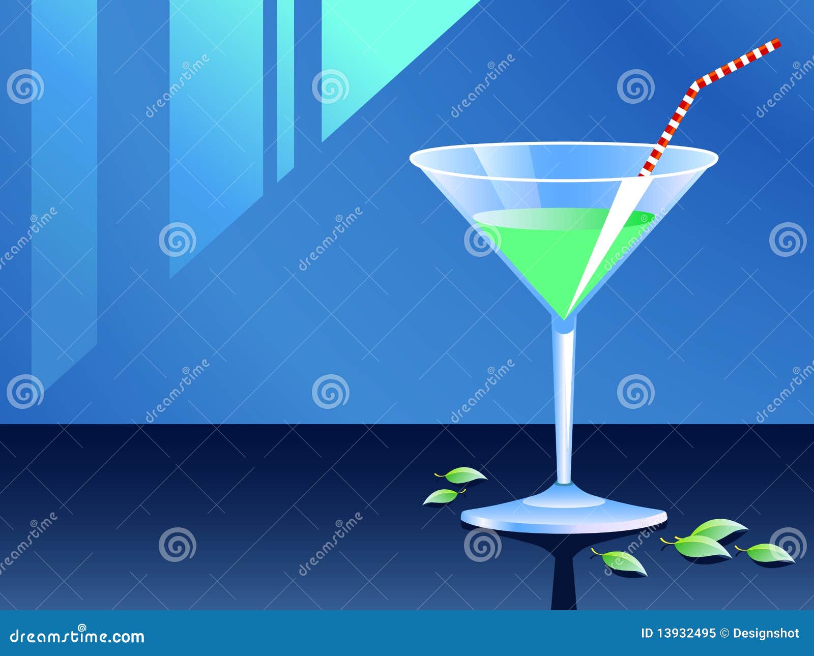 Cocktail glass stock vector. Illustration of beverage - 13932495