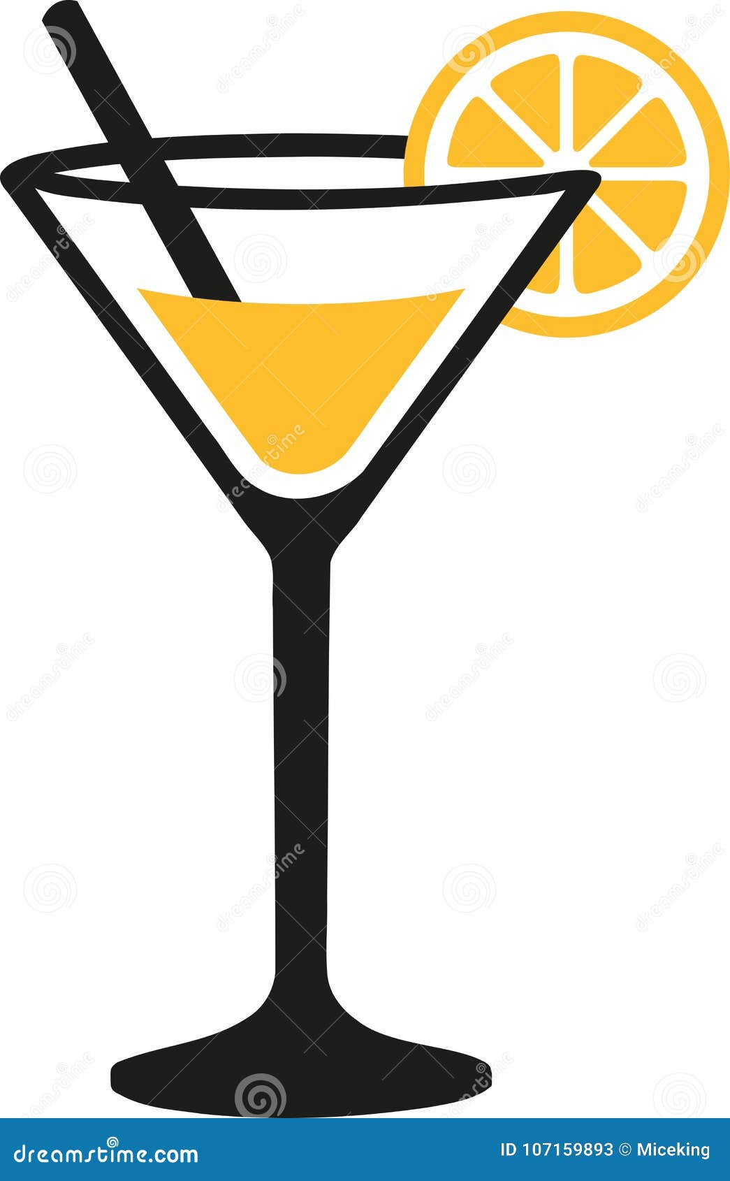Cocktail Glass Margarita Stock Vector Illustration Of Pictogram 107159893