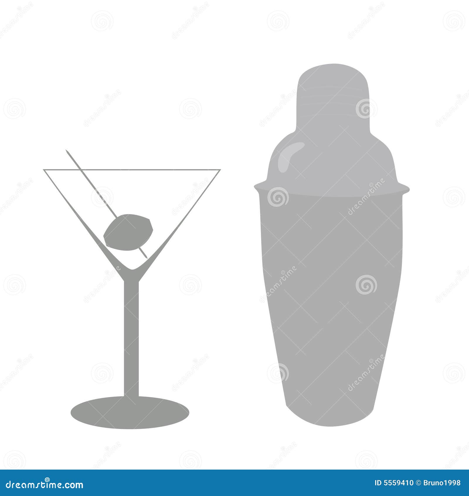 Cocktail glass and mixer stock vector. Illustration of glass - 5559410