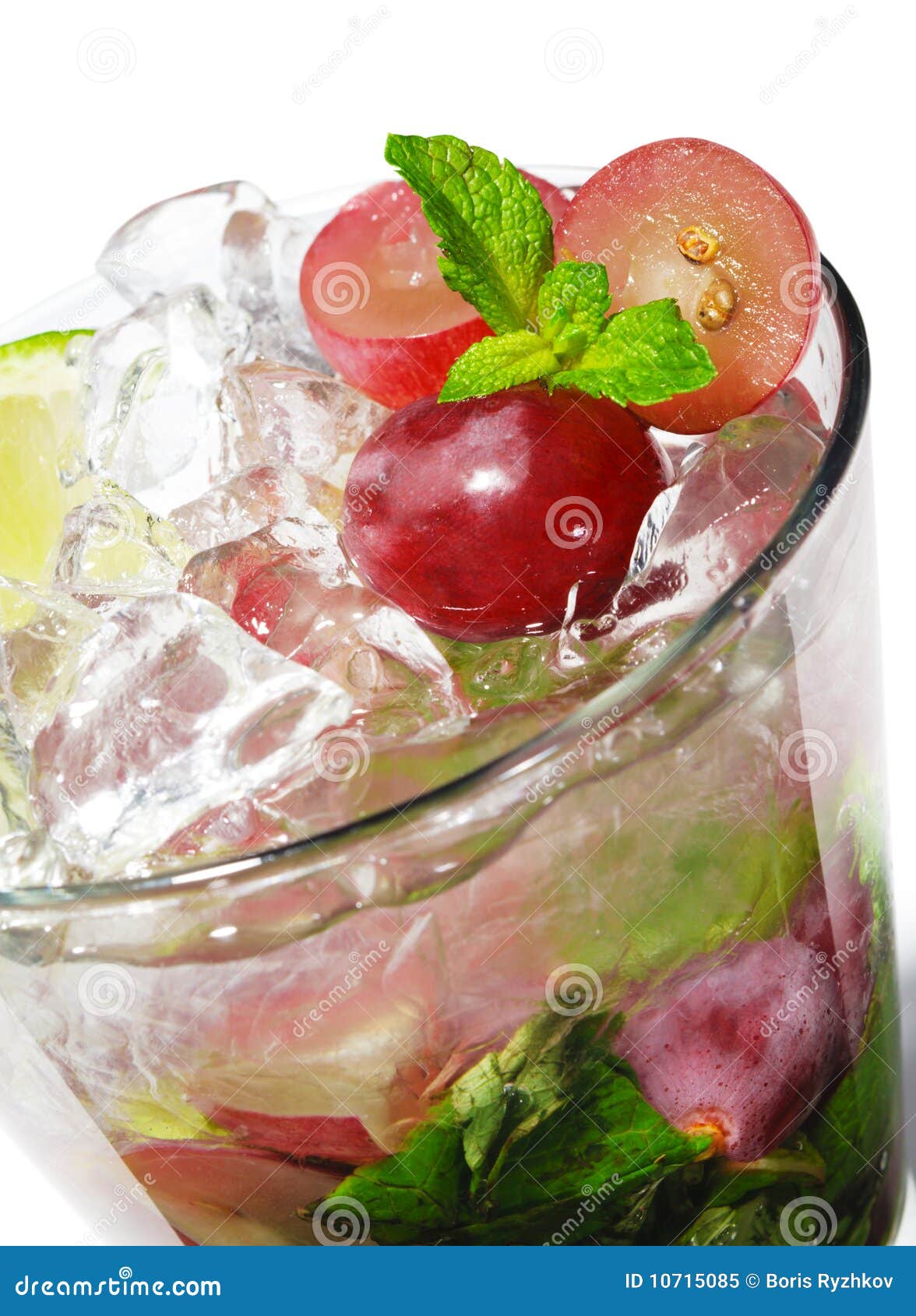 Cocktail - Grape Mojito stock image. Image of isolated - 10715085
