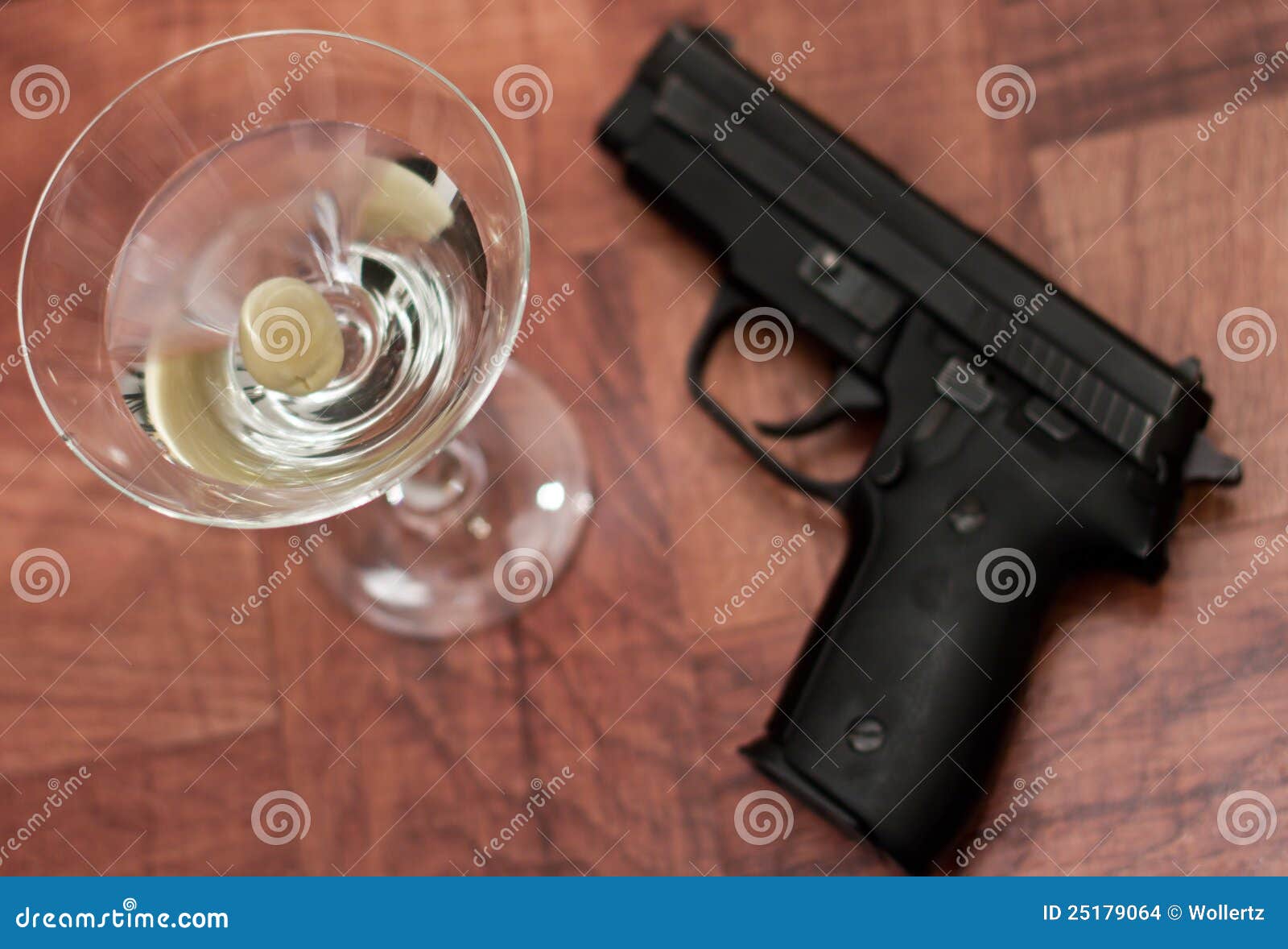 Cocktail and gun stock photo. Image of drink, police - 25179064