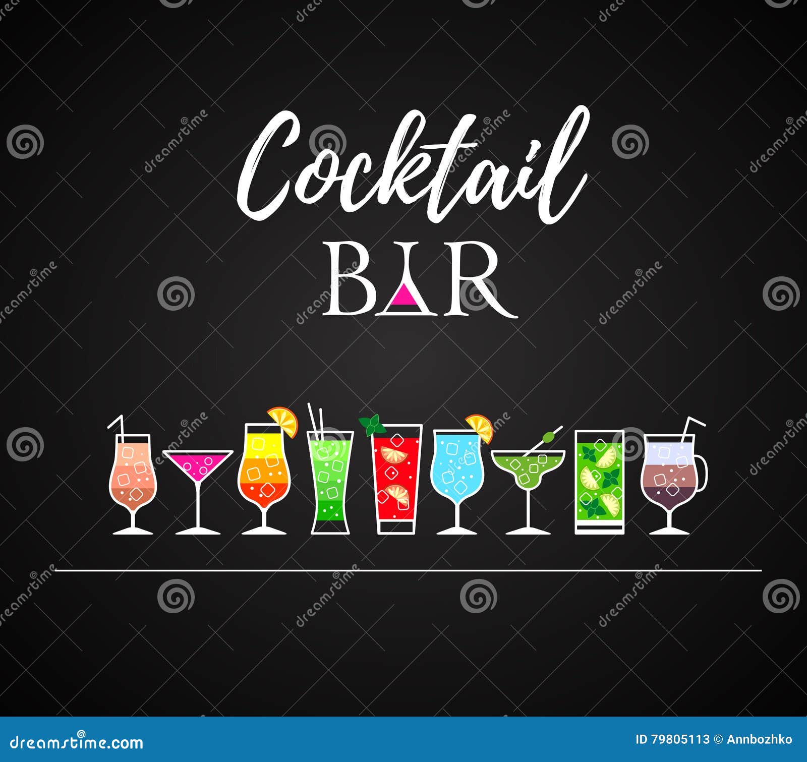 Cocktail Icons. Cocktail Menu Stock Vector - Illustration of fruits ...