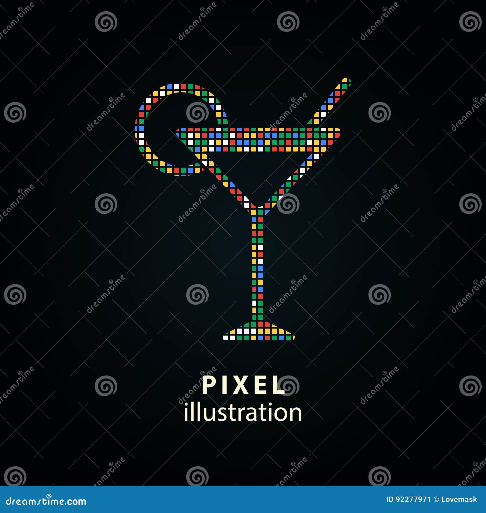 Cocktail - Illustration De Pixel Illustration de Vecteur - Illustration ...