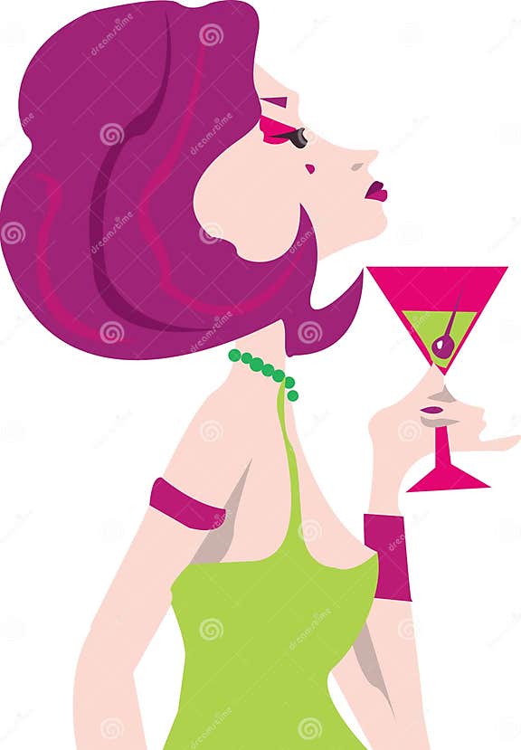 Cocktail Lady stock vector. Illustration of chat, bubble - 3971375