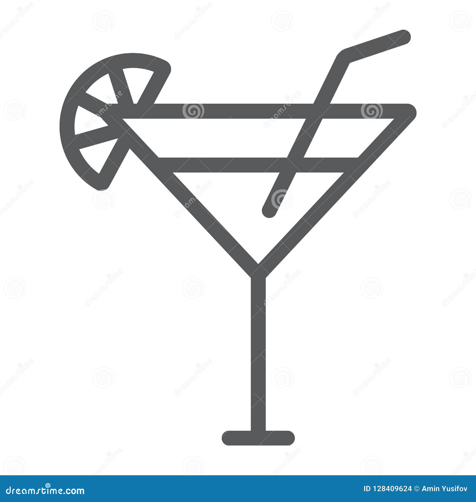 Cocktail Line Icon, Beverage and Drink, Alcohol Sign, Vector Graphics ...