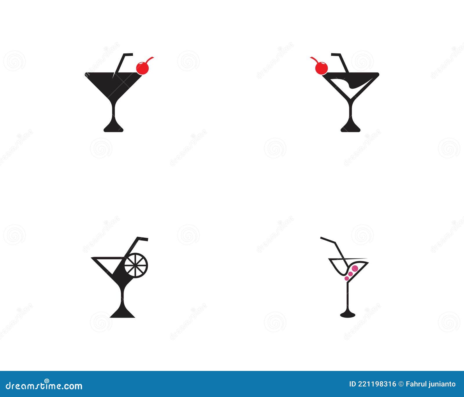 Cocktail Logo Vector Template Illustration Stock Vector - Illustration ...