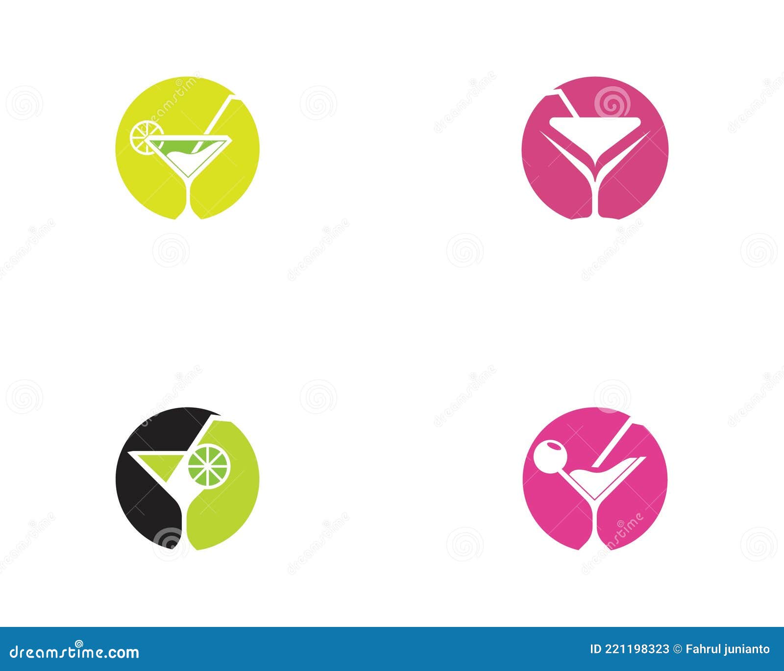 Cocktail Logo Vector Template Illustration Stock Vector - Illustration ...