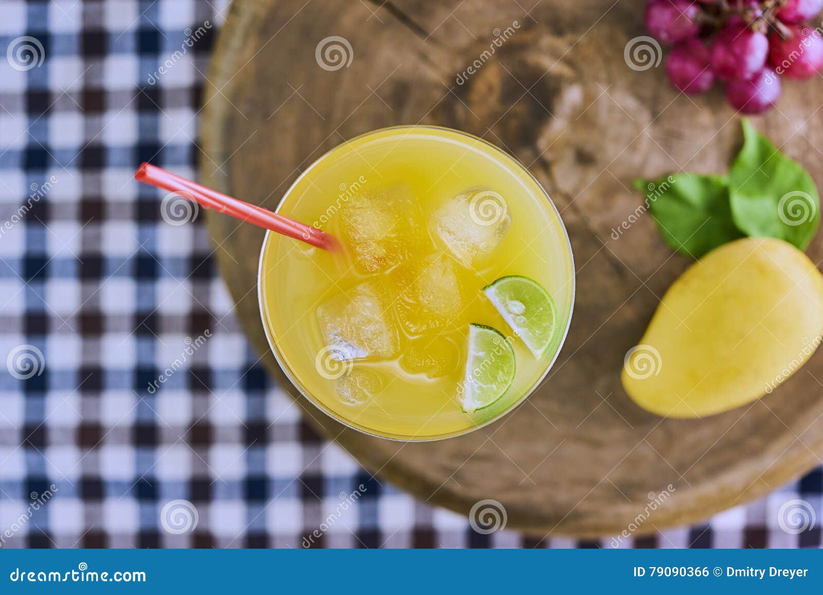 Fresh mango cocktail. stock photo. Image of organic, palm - 79090366