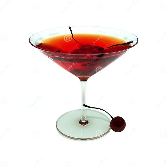 Cocktail Manhattan or Rob Roy Stock Illustration - Illustration of ...