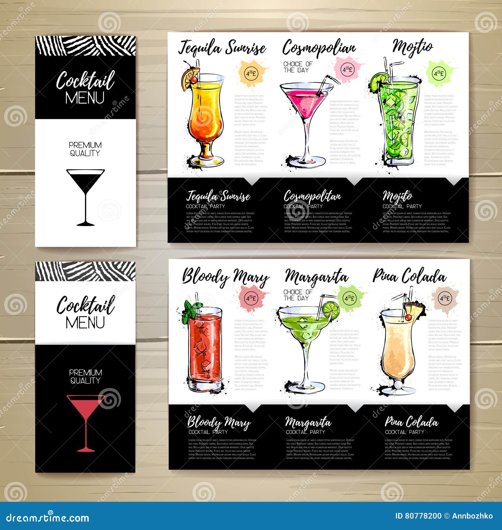 Cocktail Menu Design. Corporate Identity Stock Vector - Illustration of ...