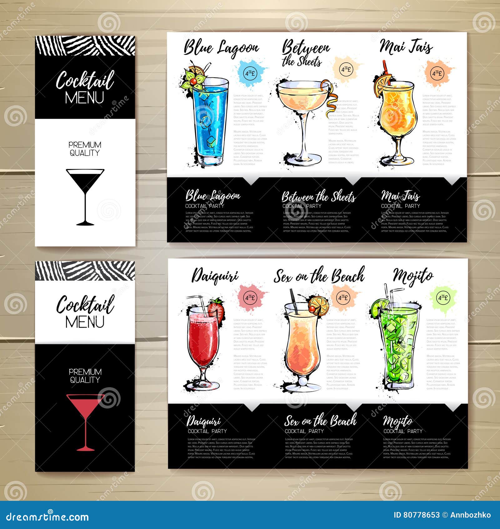 Cocktail Menu Design. Corporate Identity Stock Vector - Illustration of ...