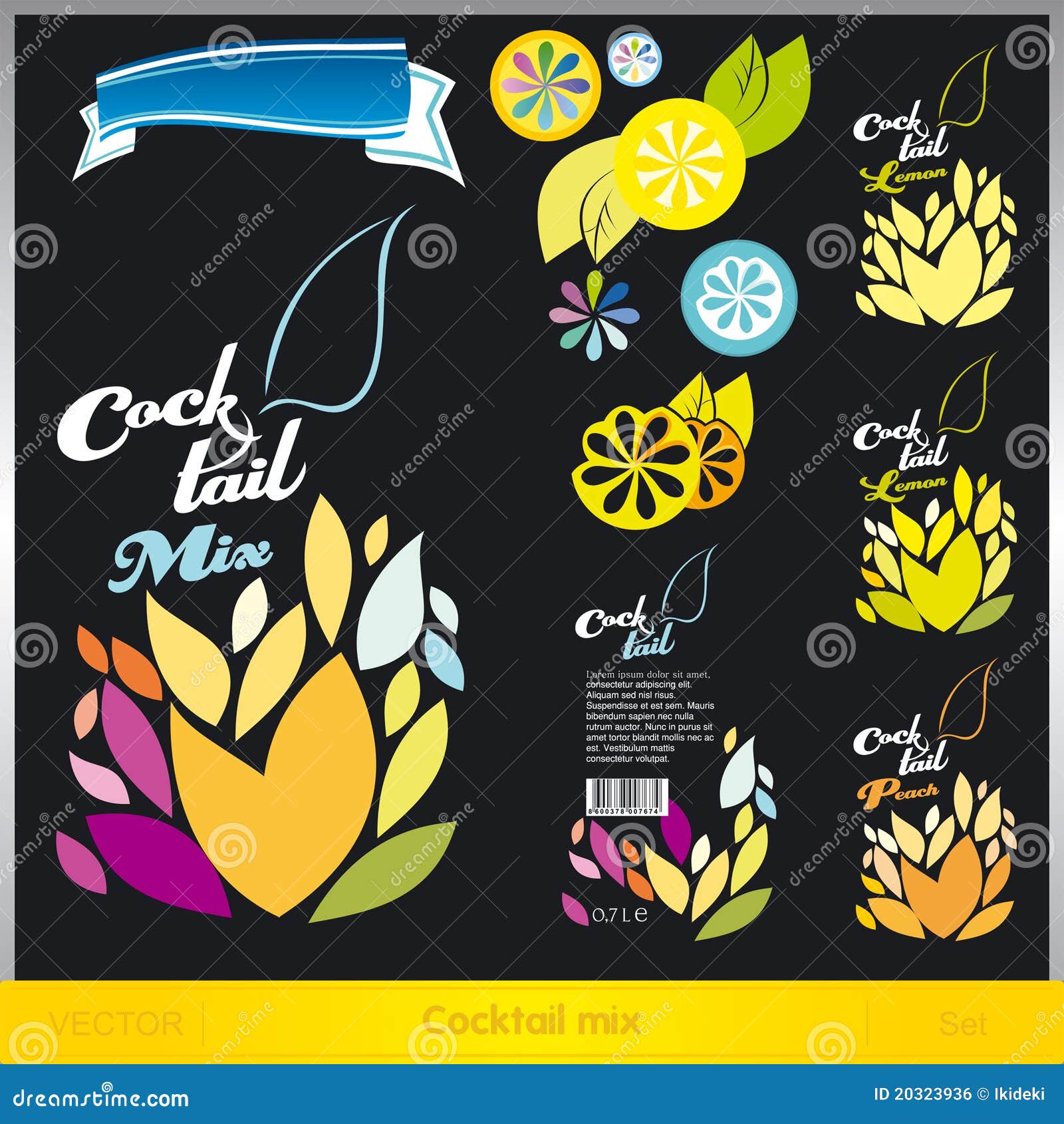 Cocktail mix stock vector. Illustration of iced, cherry - 20323936