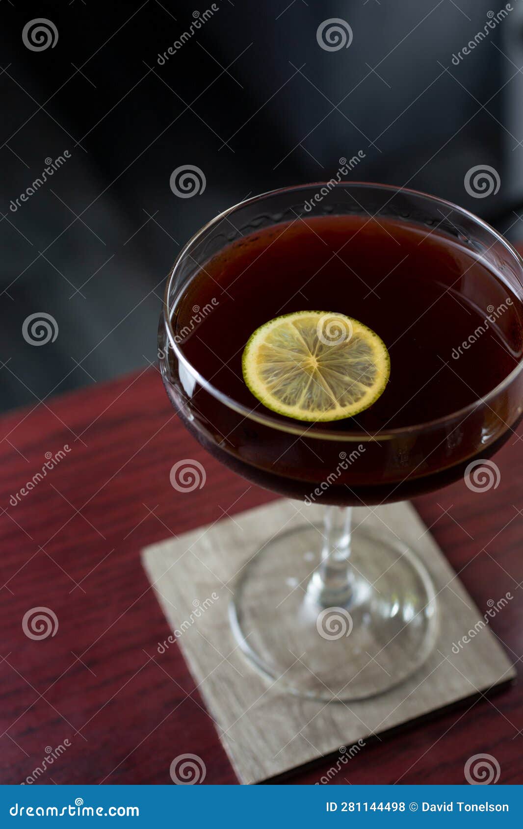 Cocktail Modern Martini Glass Stock Photo - Image of garnish, shelf ...