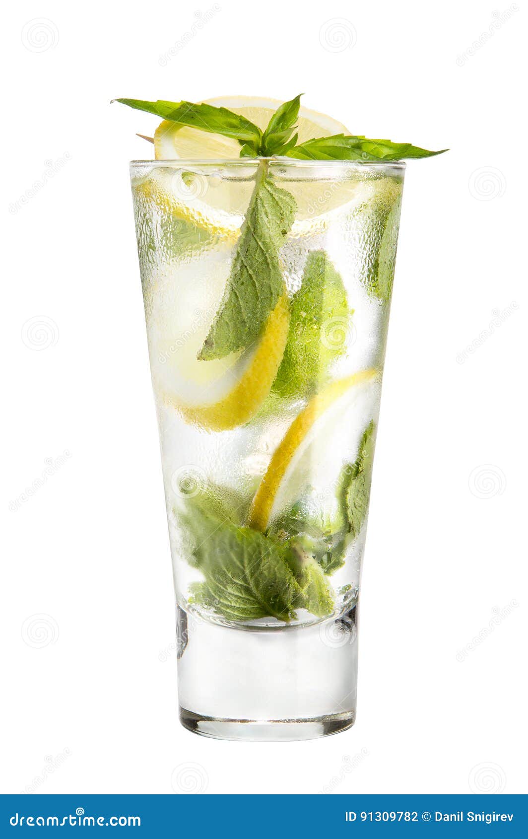 Cocktail Mojito on a White Background Editorial Photography - Image of ...