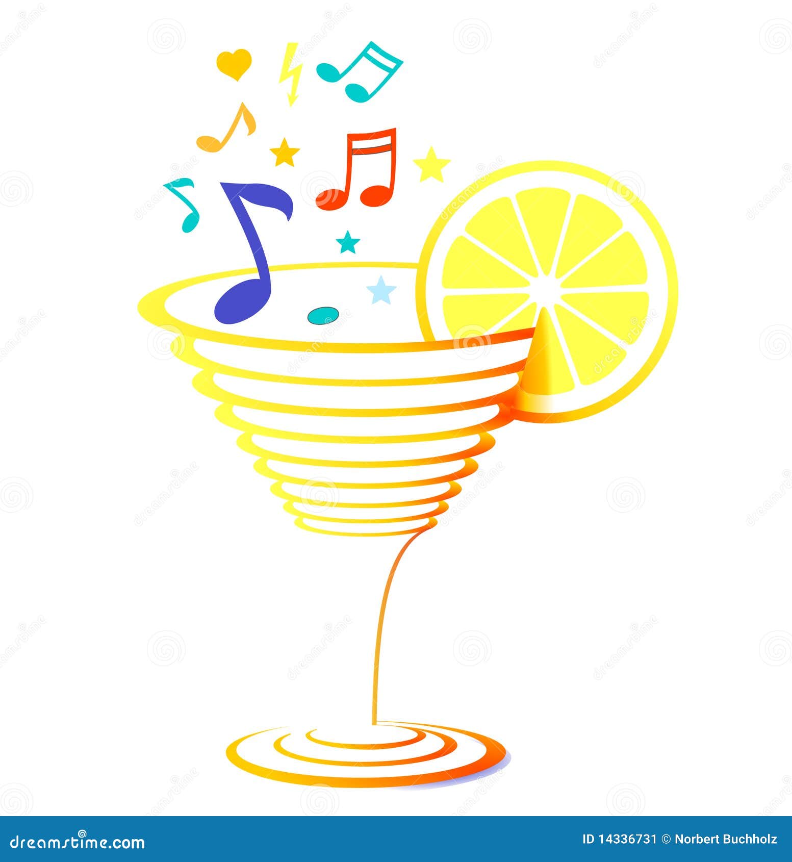 Cocktail and music stock vector. Illustration of drink - 14336731