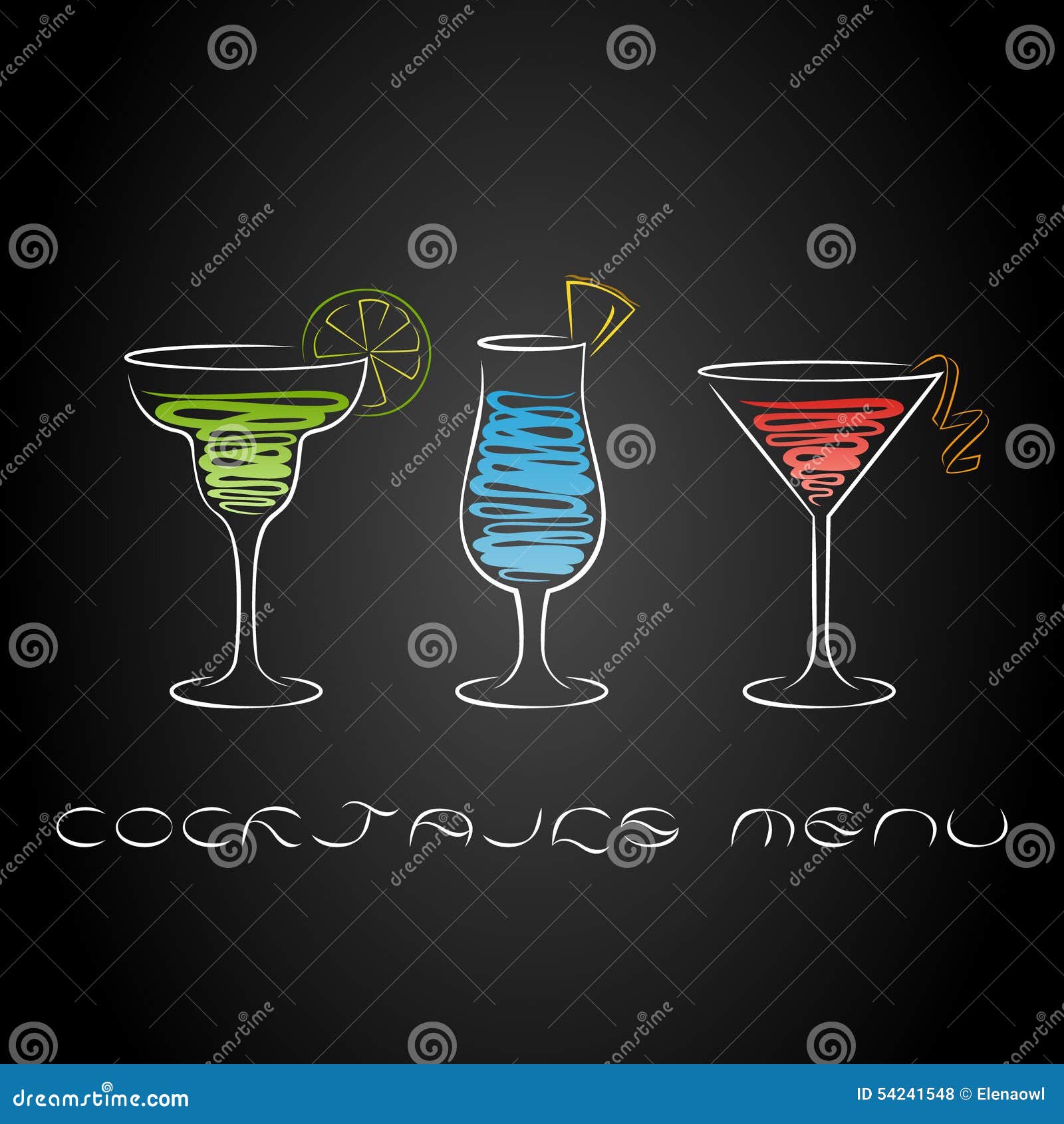Cocktail Party Design Menu Background. Stock Vector - Illustration of ...