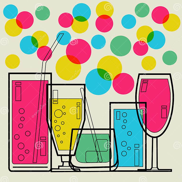 Cocktail Party invitation stock vector. Illustration of fizz - 15264366