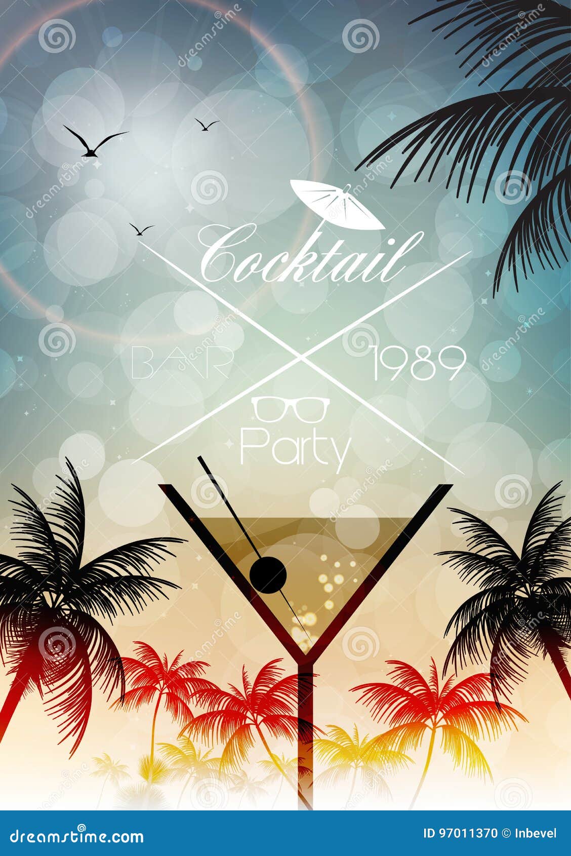 Cocktail Party Invitation Poster - Vector Illustration Stock Vector ...