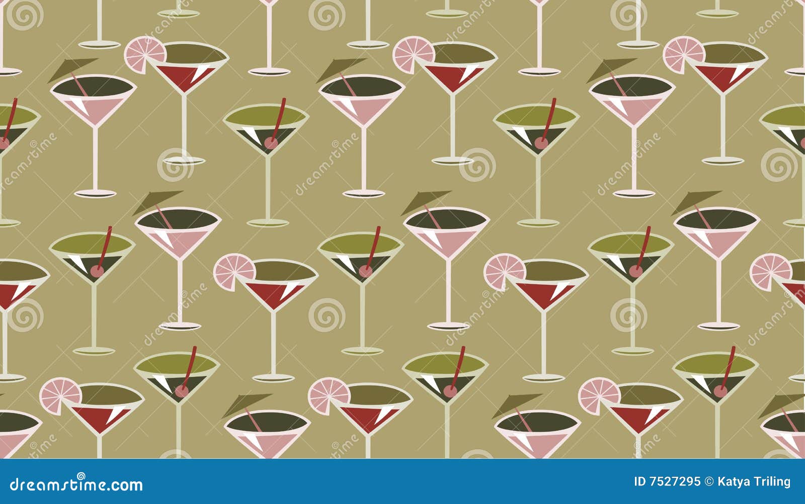 Cocktail pattern stock vector. Illustration of martini - 7527295