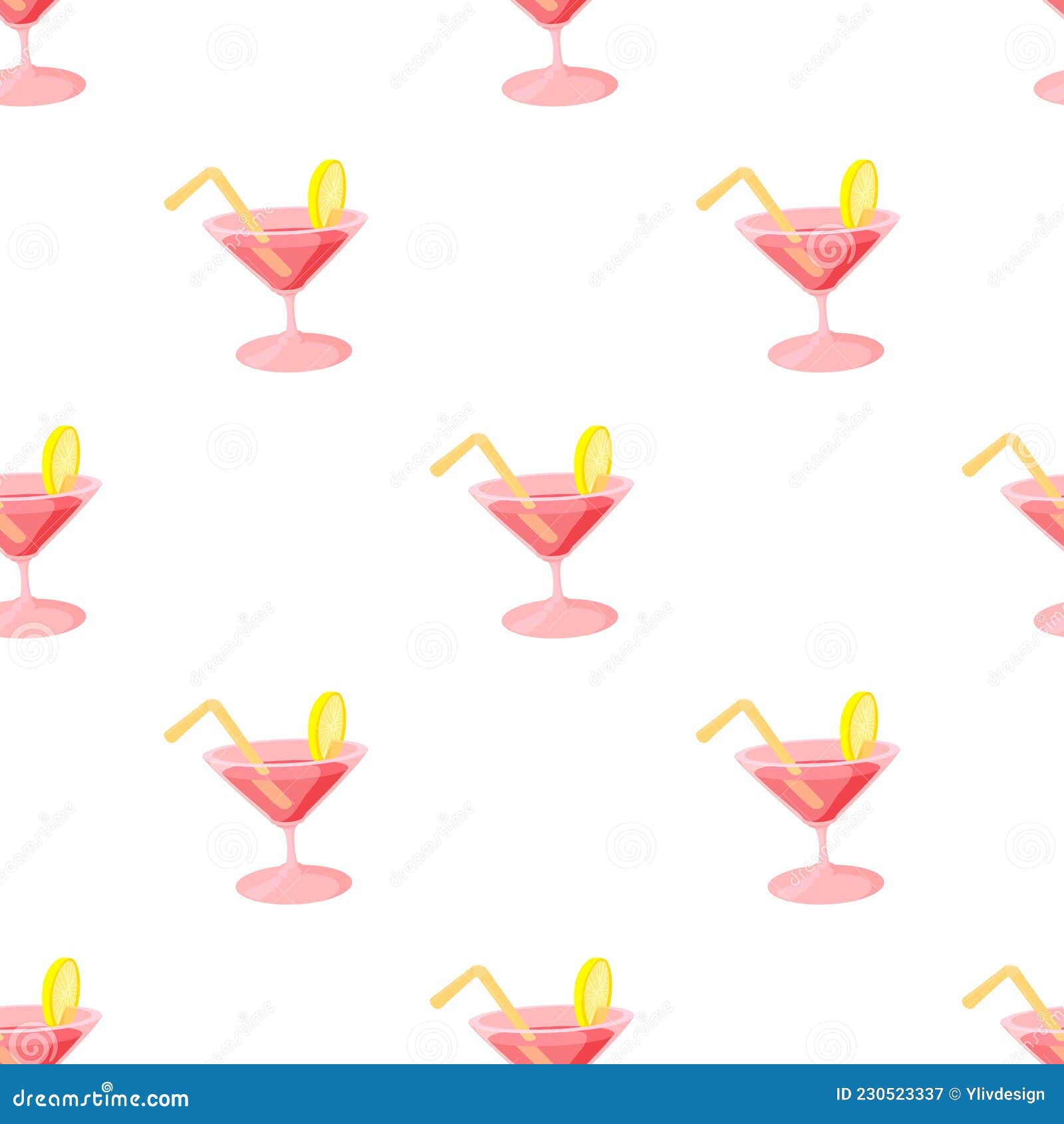 Cocktail Pattern Seamless Vector Stock Illustration - Illustration of ...