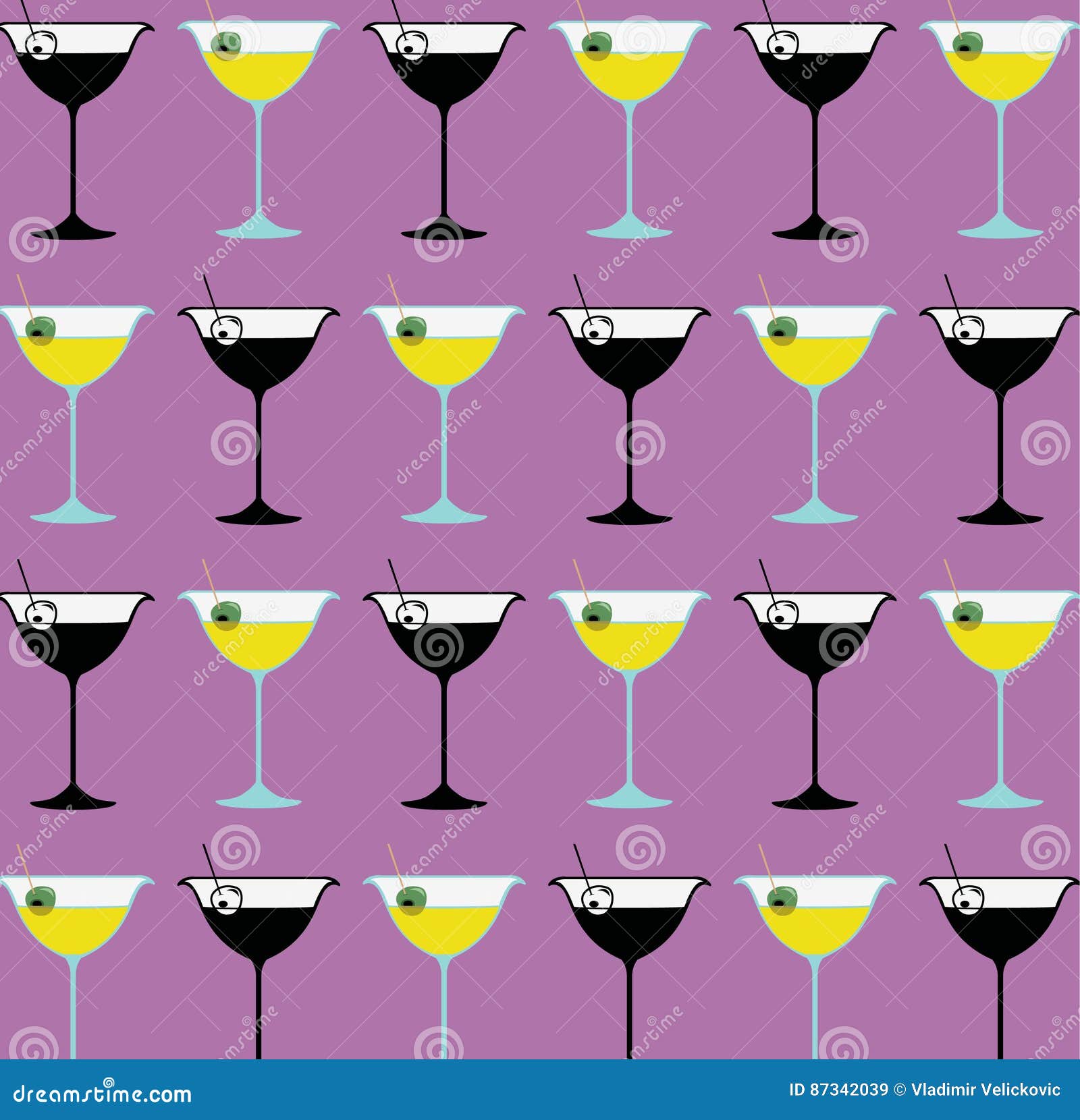 Cocktail pattern stock vector. Illustration of file, pattern - 87342039
