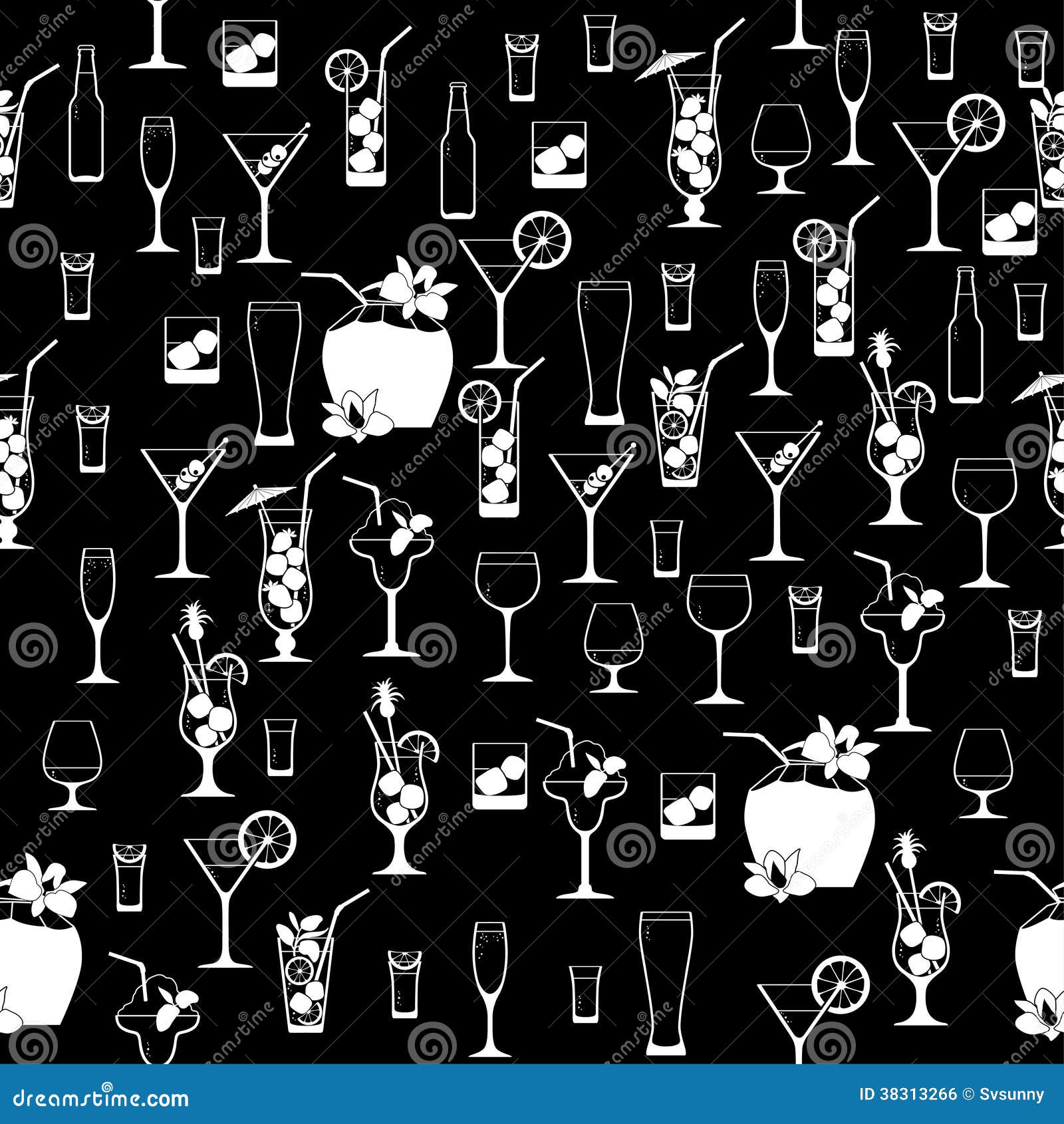 Cocktail pattern stock vector. Illustration of party - 38313266
