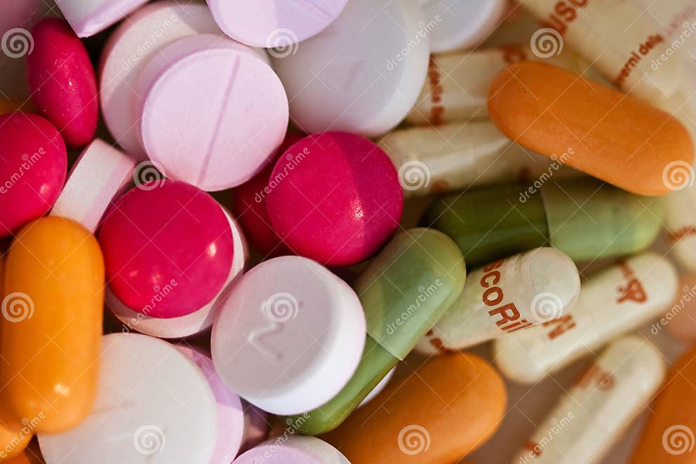 Cocktail of pills stock image. Image of drug, medicine - 13234147