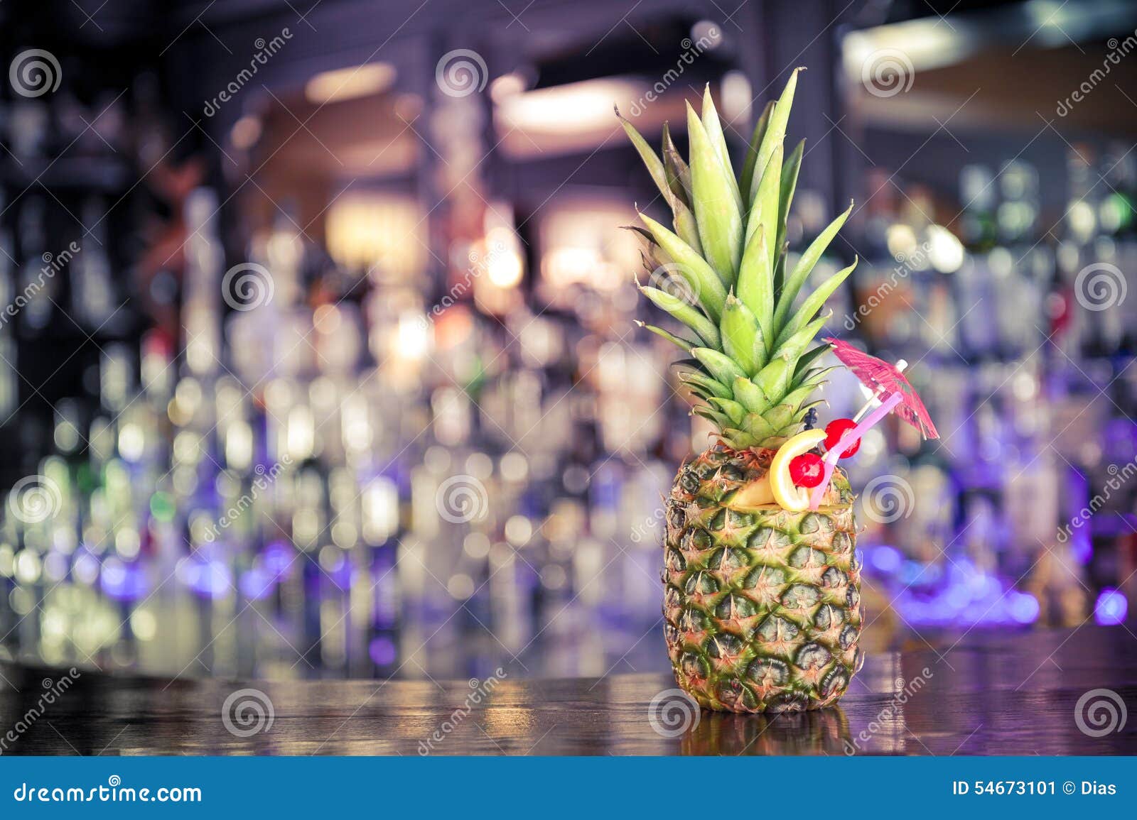 Cocktail in pineapple stock image. Image of appetizer - 54673101
