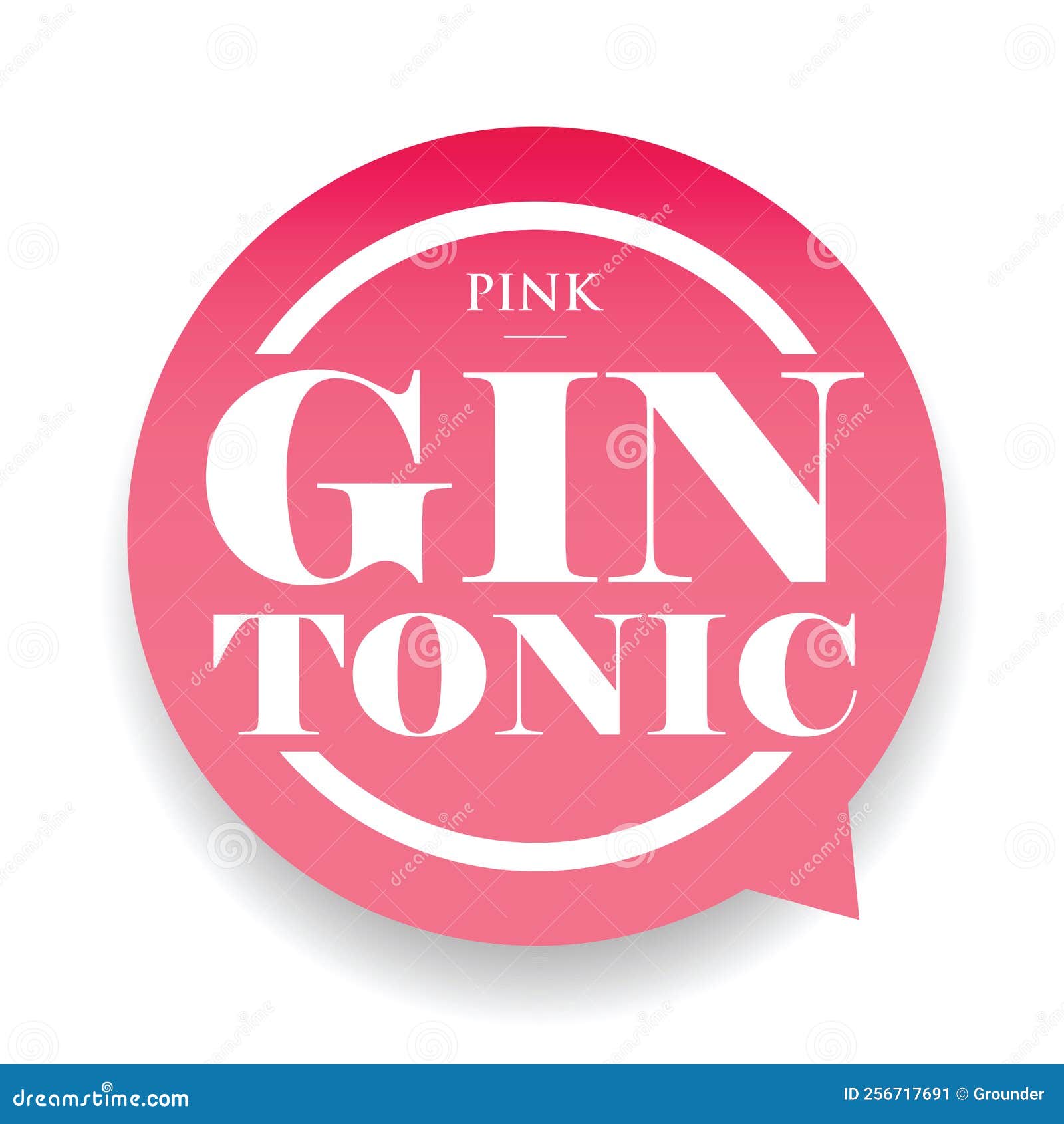 Cocktail Pink Gin Tonic Vintage Sign Cartoon Vector | CartoonDealer.com ...
