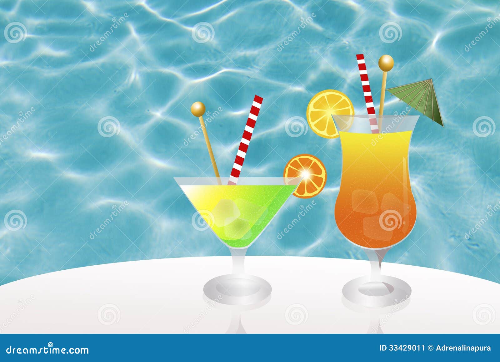 Cocktail in pool stock illustration. Illustration of resort - 33429011