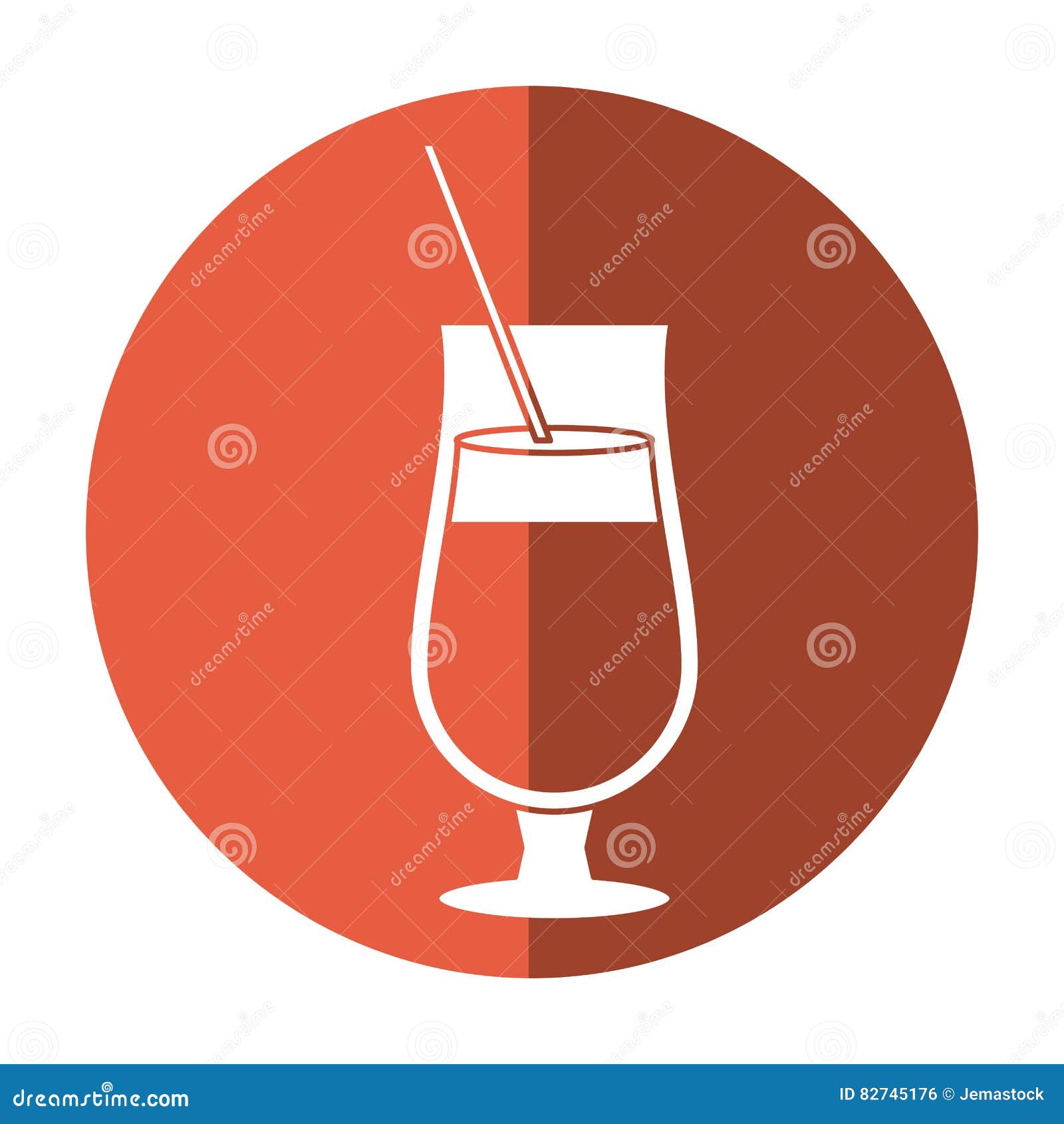 Cocktail Popular Alcohol Drink Straw and Shadow Stock Vector ...