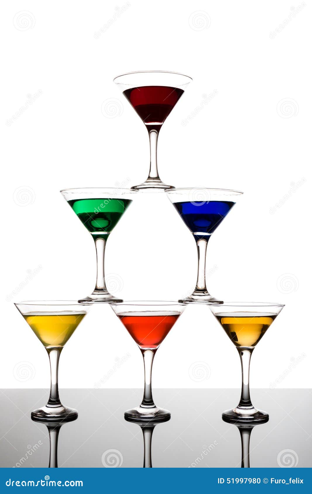 Cocktail Pyramid stock photo. Image of colorful, beverage - 51997980