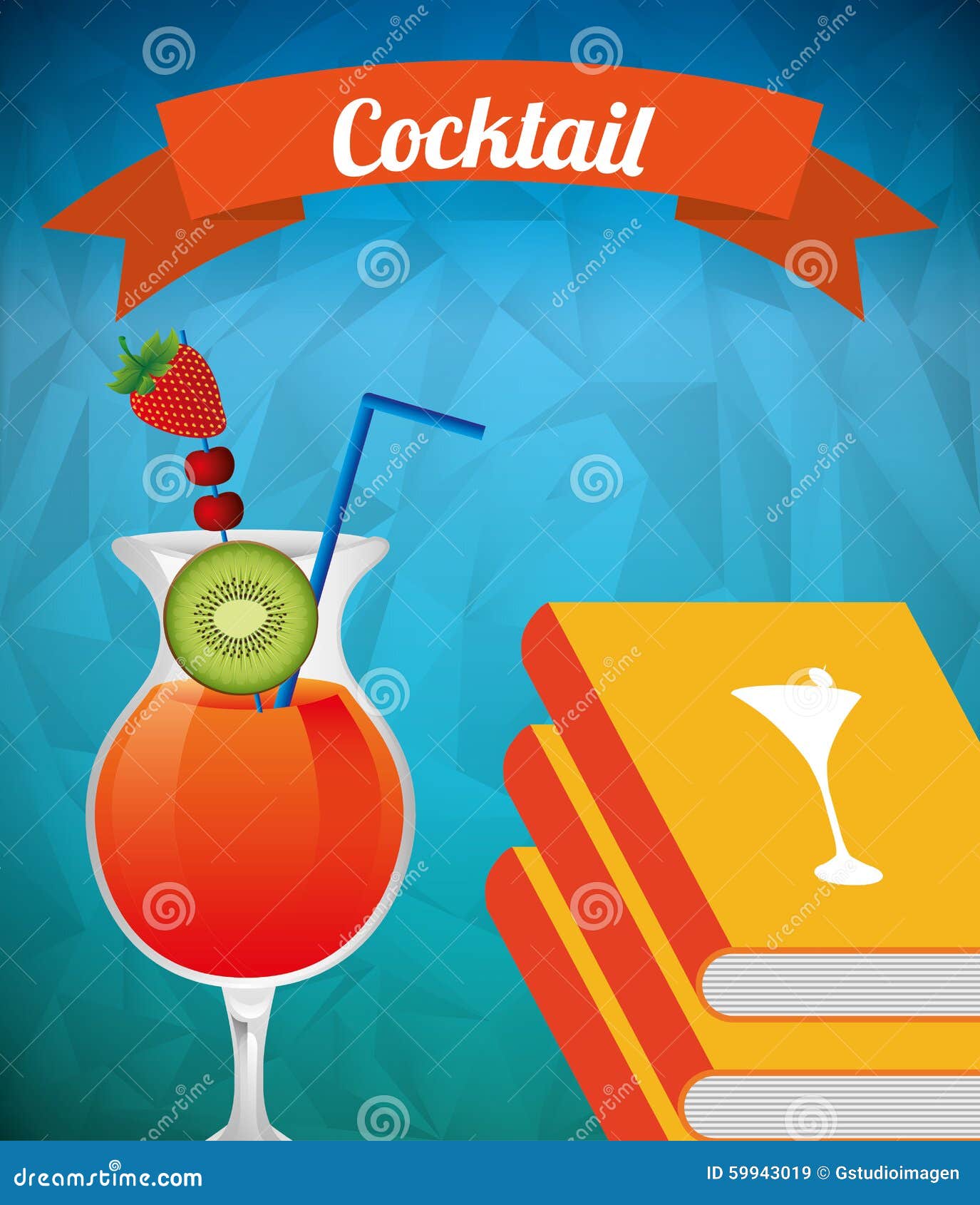 Cocktail recipe book stock vector. Illustration of graphic - 59943019