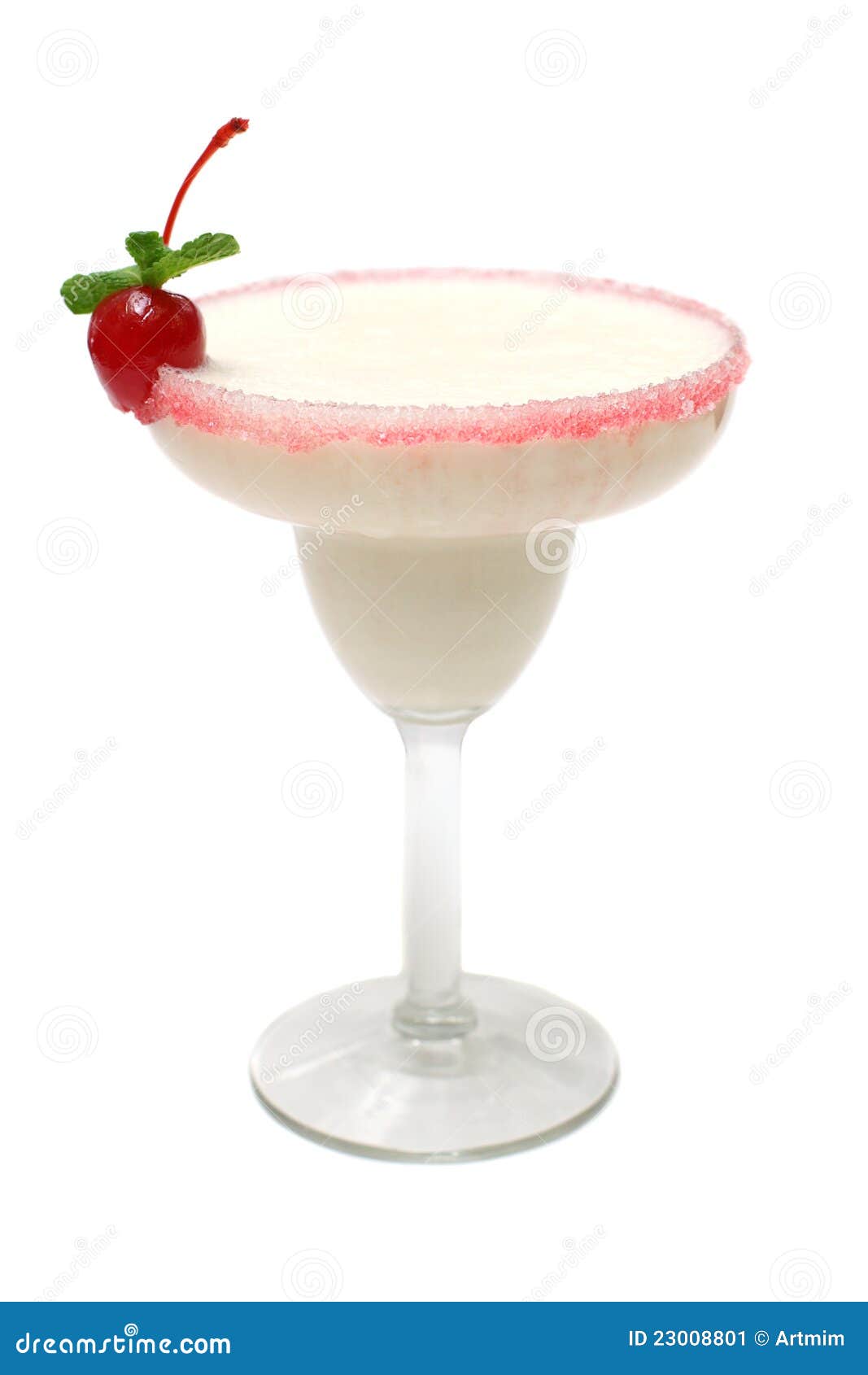Cocktail with red cherry stock image. Image of cream - 23008801