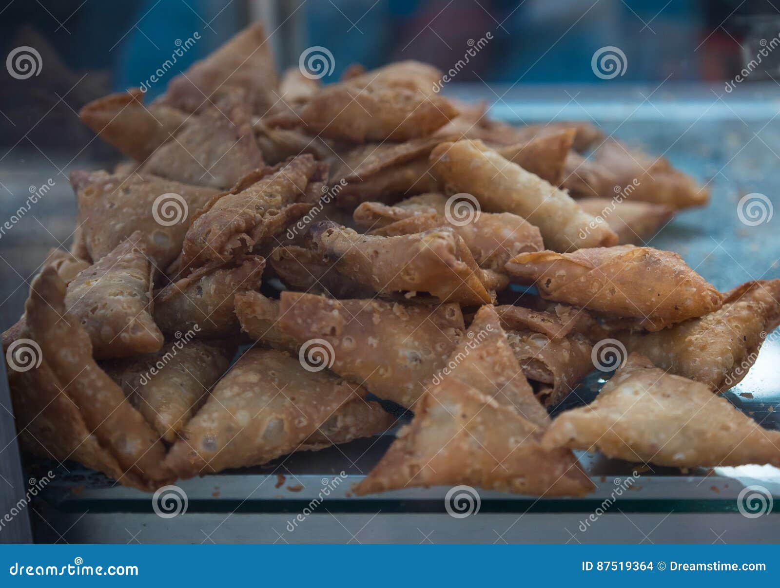 Cocktail Samosas - Indian Deep Fried Snack on Street Stock Photo ...