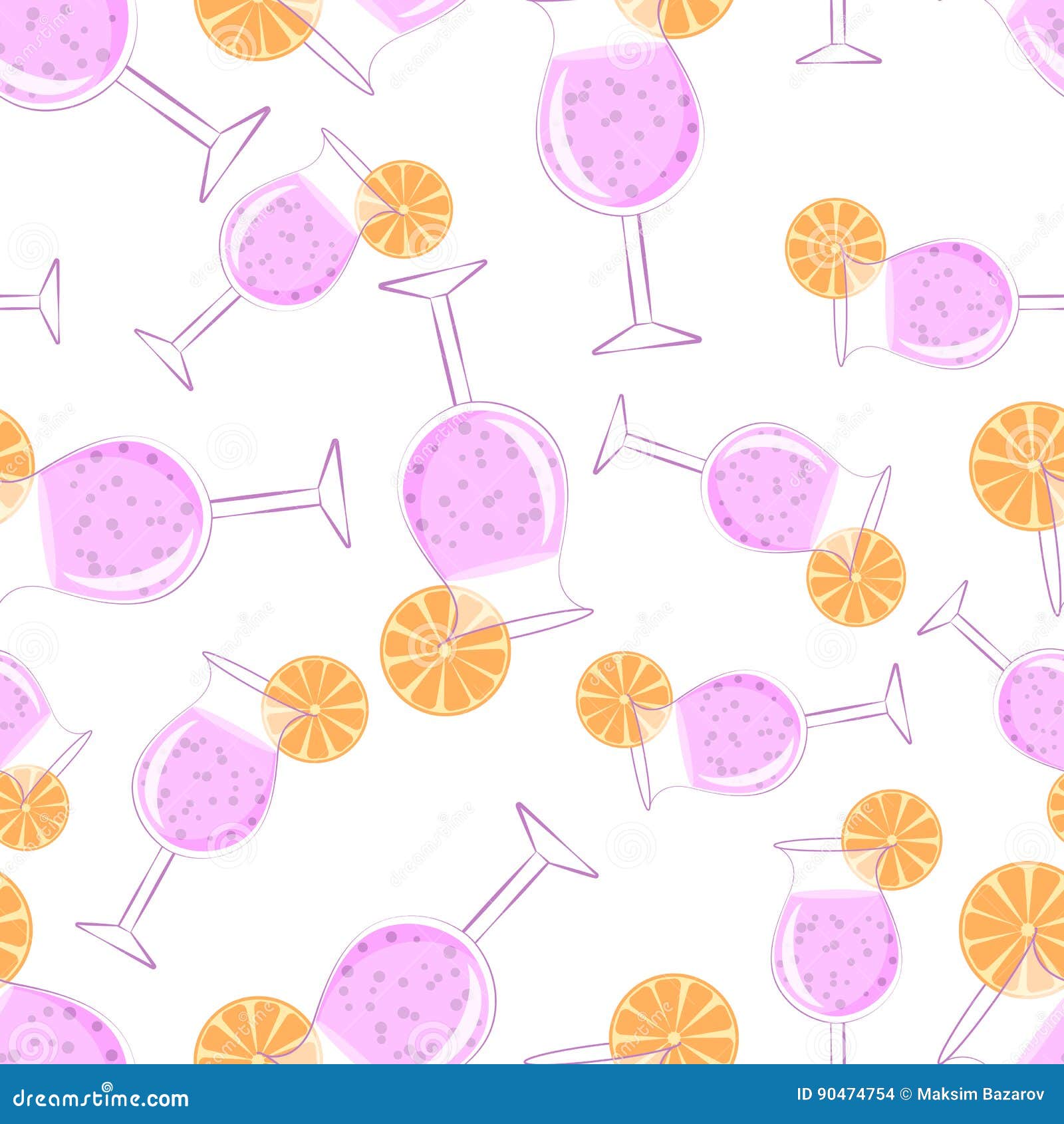 Cocktail seamless pattern stock vector. Illustration of element - 90474754