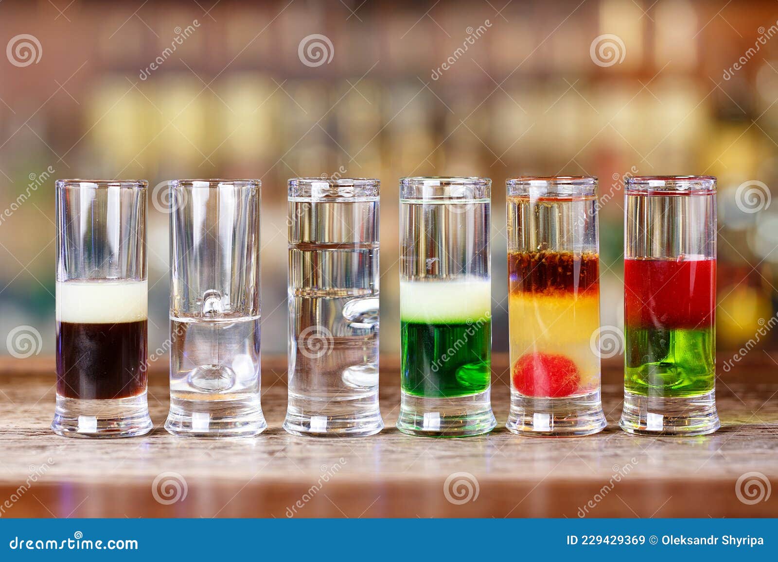 Cocktail set on the bar stock image. Image of colorful - 229429369