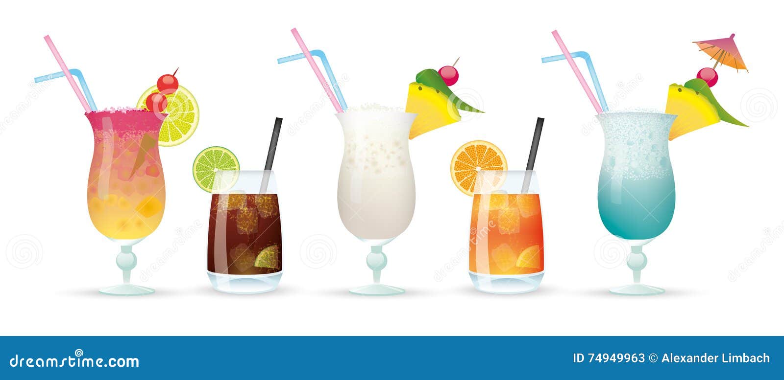 Cocktail Set Header stock vector. Illustration of colada - 74949963