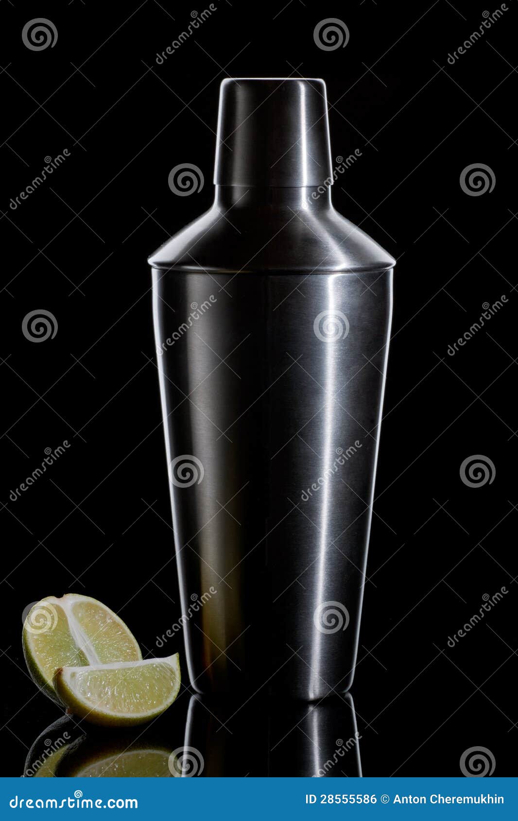 Cocktail Shaker on a Black Background Stock Photo - Image of alcohol ...