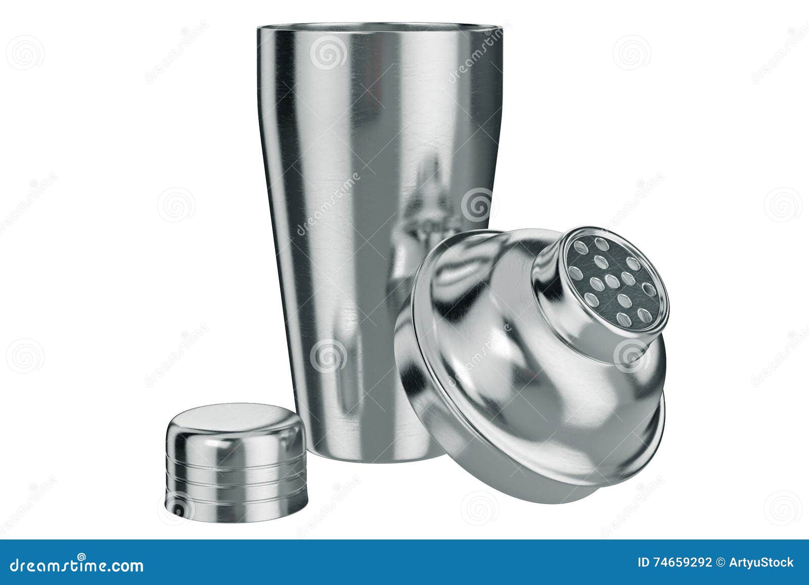 Cocktail Shaker Metal, Open View Stock Illustration - Illustration of ...
