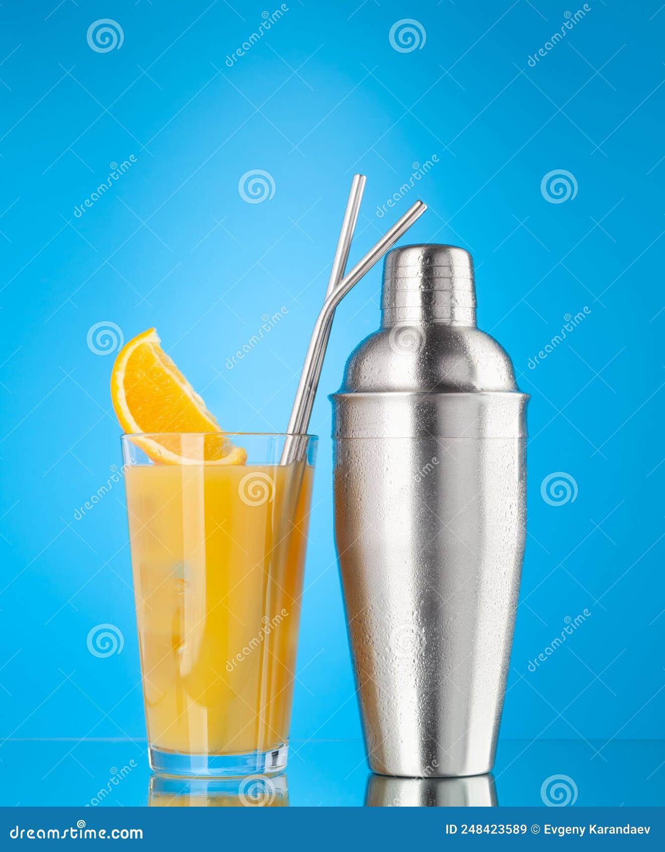 Cocktail Shaker and Orange Cocktail Stock Image - Image of equipment ...