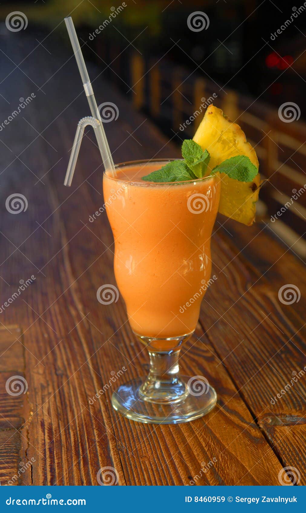 Cocktail Smoothie with Pineapple and Mint Stock Image - Image of ...