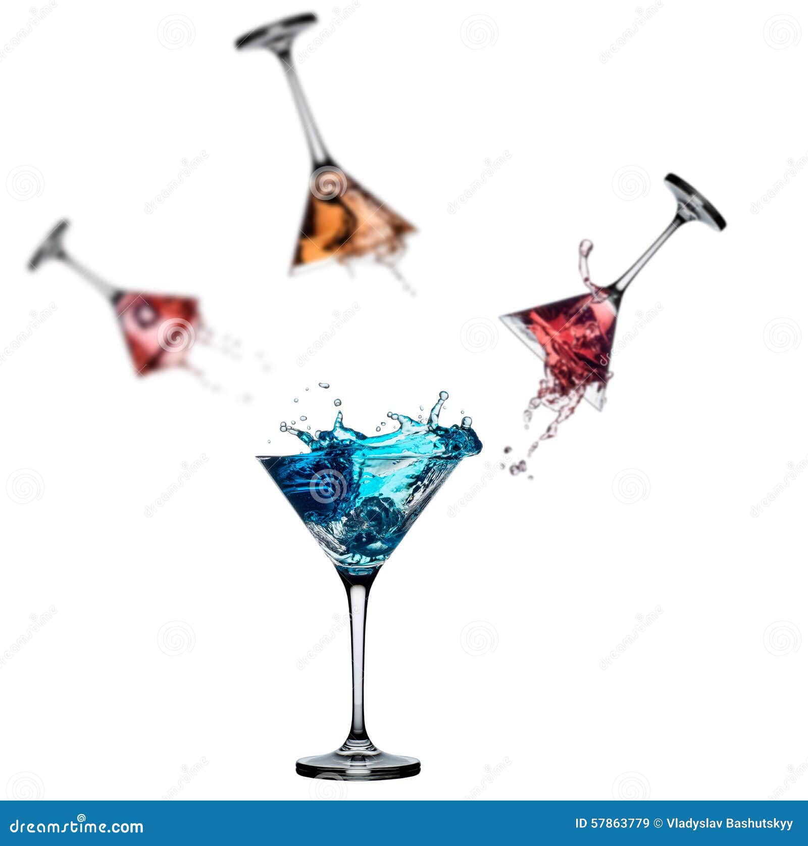 Cocktail Splash Set Isolated On White Background Stock Image ...